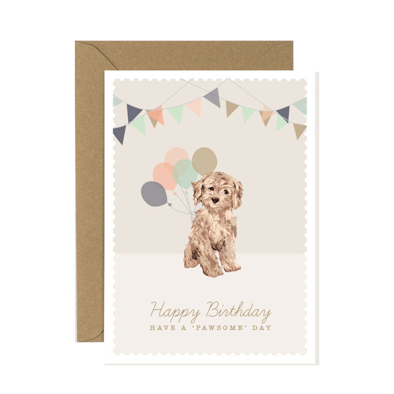 Cavapoo Birthday Card - Sirocco Design