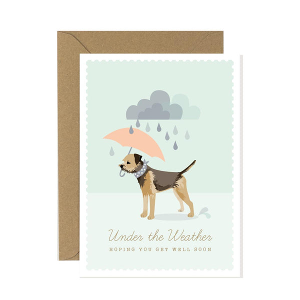 Border Terrier Get Well Soon Card - Sirocco Design