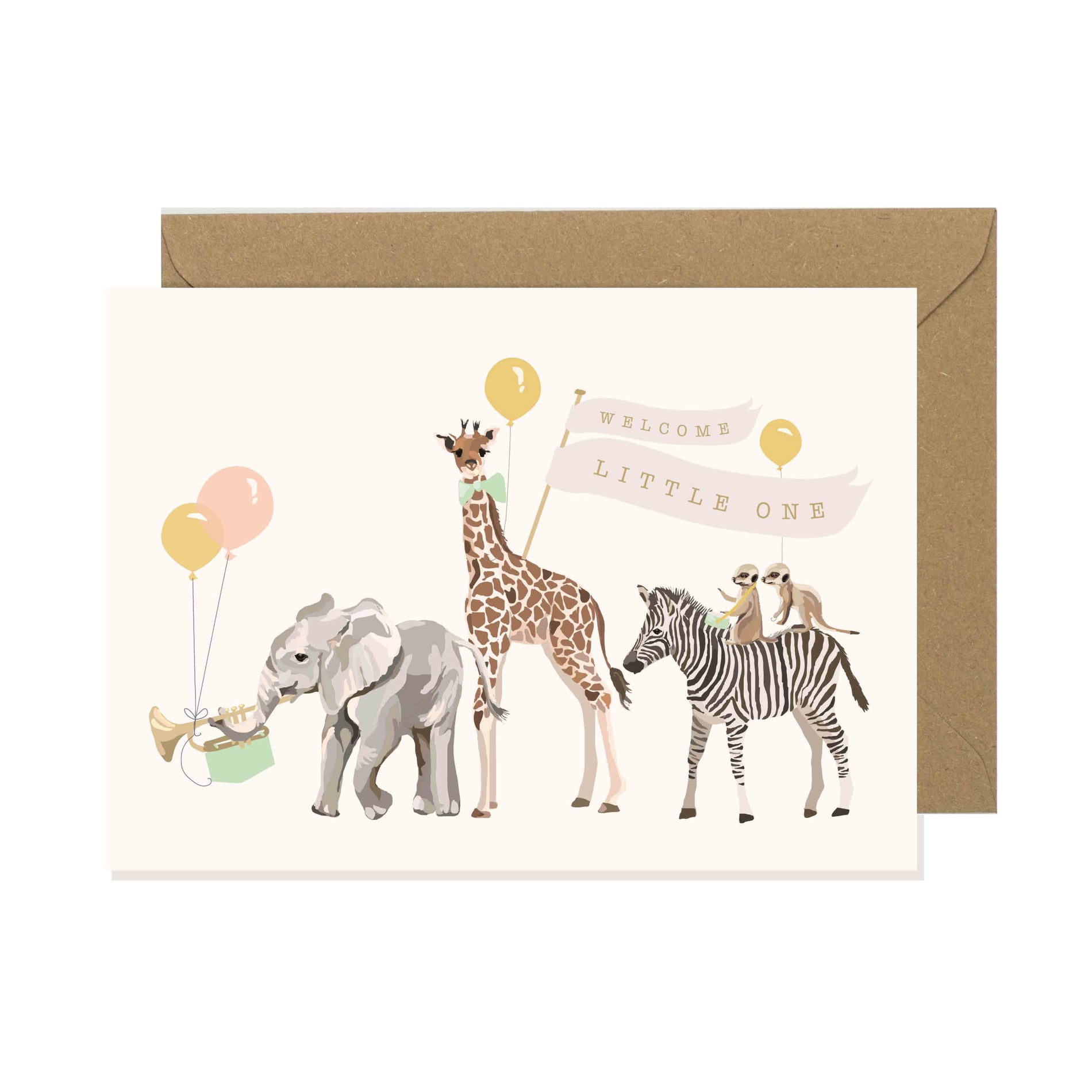 New Baby Safari Animals Card - Sirocco Design
